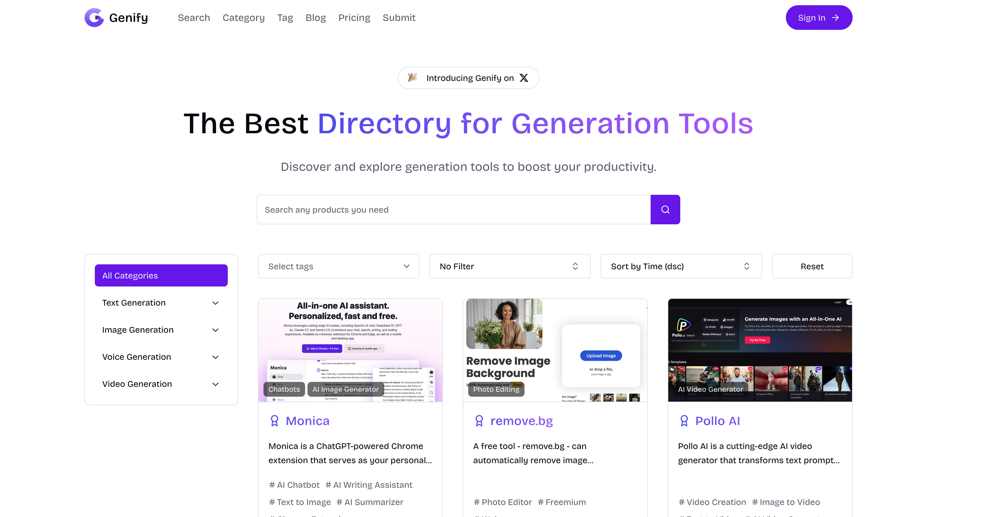 Your One-Stop Directory for Generation Tools - Genify